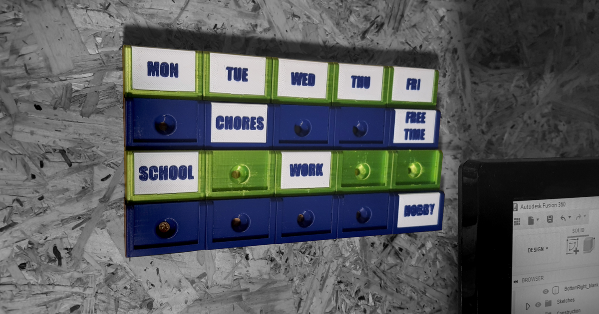 Modular hangigng table (timetable,organizer, slots and plates) by ...