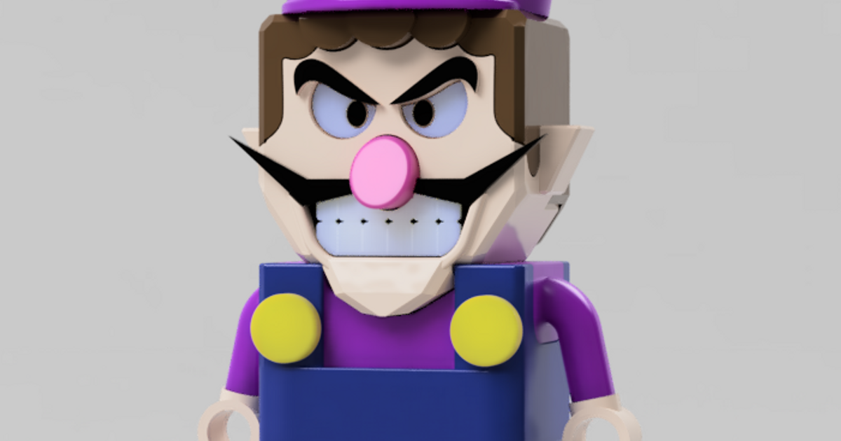 Waluigi "LEGO WALUIGI" style by Soarpix | Download free STL model ...