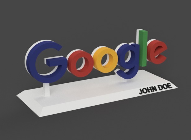 Google logo with stand by SK Engineering | Download free STL model ...