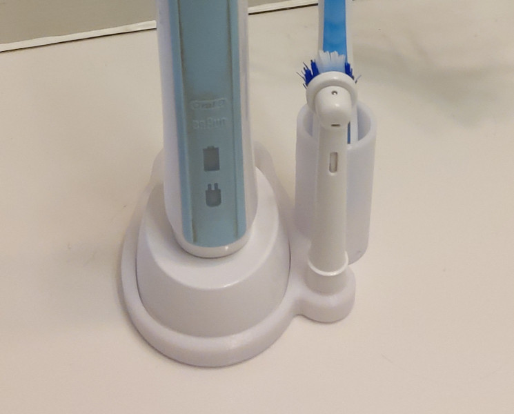 Wall mount/stand for Oral B toothbrush with both kinds of brush holders ...