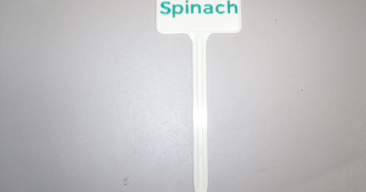 Plant Label Spinach by LMJ | Download free STL model | Printables.com