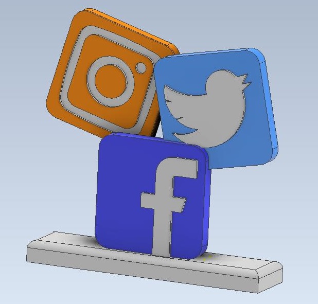 Socials display logo's by JamesR5D4 | Download free STL model ...