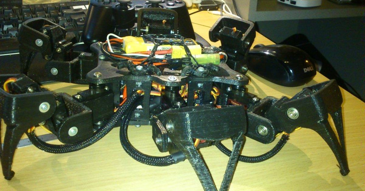Hexapod 18 dof micro servo by Sardaukar | Download free STL model ...