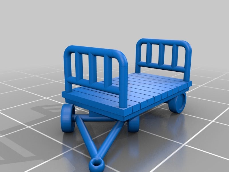 Train station luggage cart in H0 1:87 scale by Enely | Download free ...