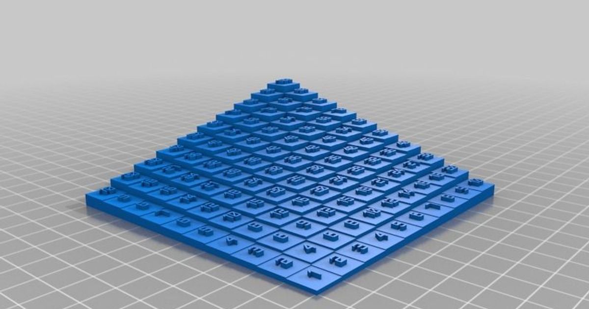10x10 multiplication table by Laird Popkin | Download free STL model ...