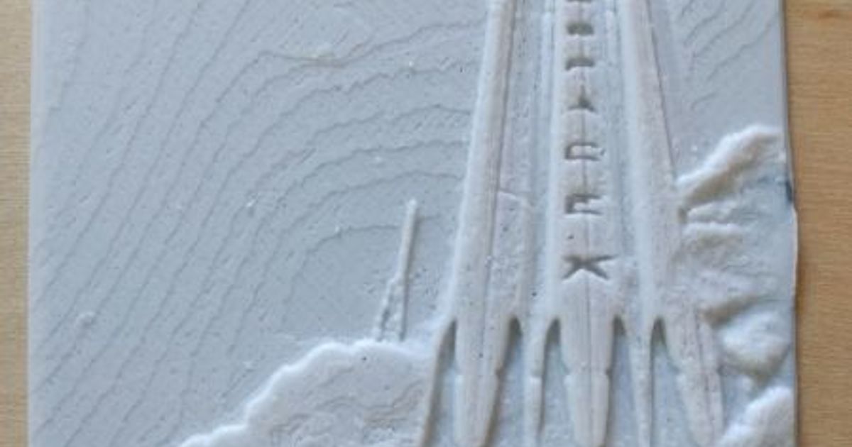 SpaceX Falcon Heavy Bas-relief (+ Lithophane) by Bea Res | Download ...