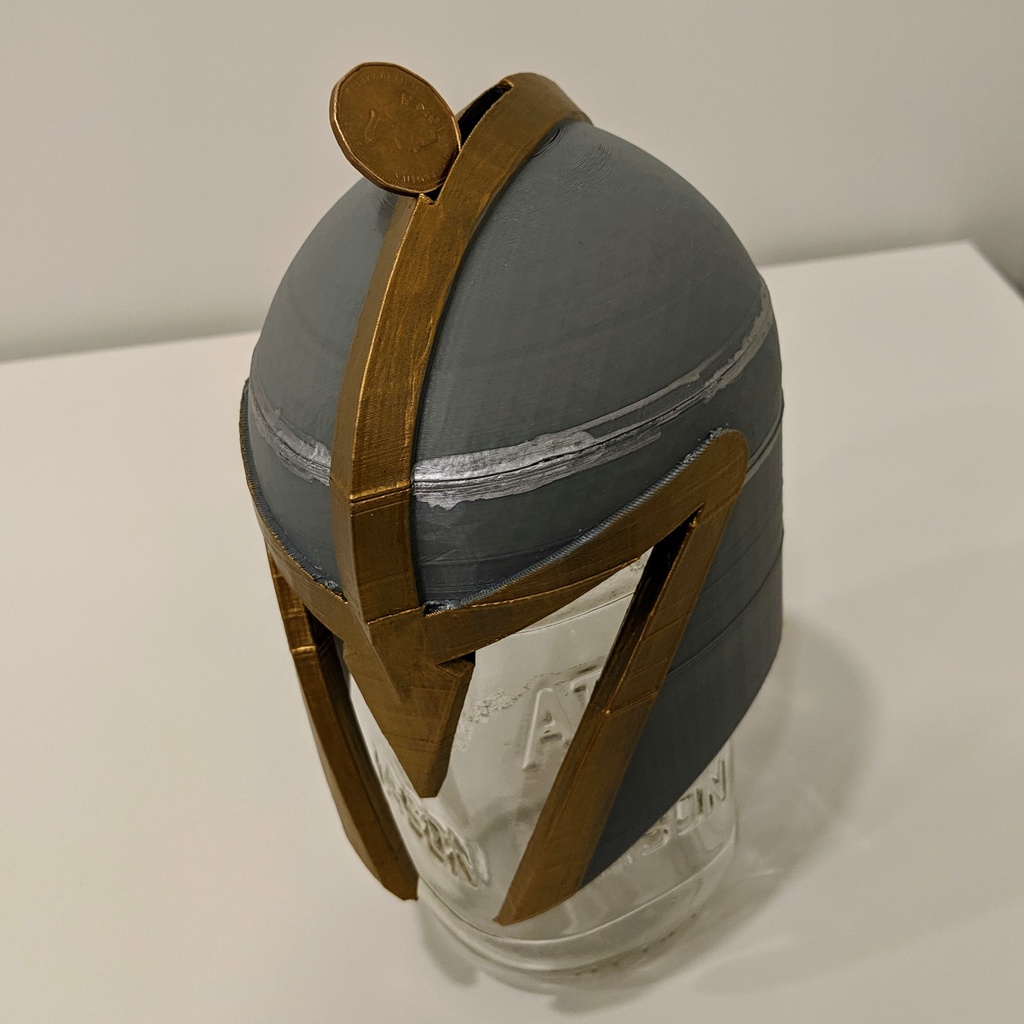 Helmet Mason Jar Bank by bowertech | Download free STL model ...