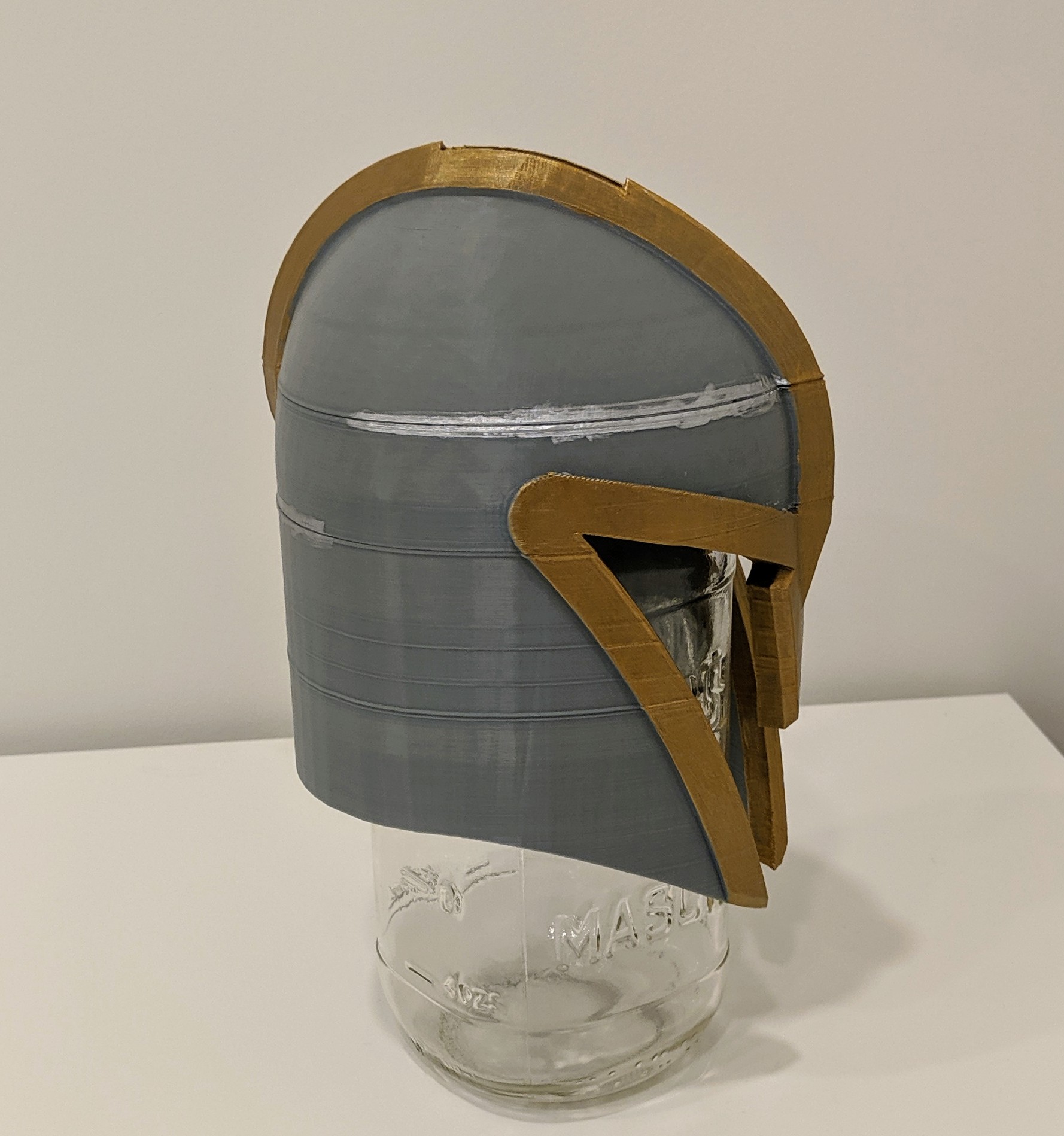 Helmet Mason Jar Bank by bowertech | Download free STL model ...