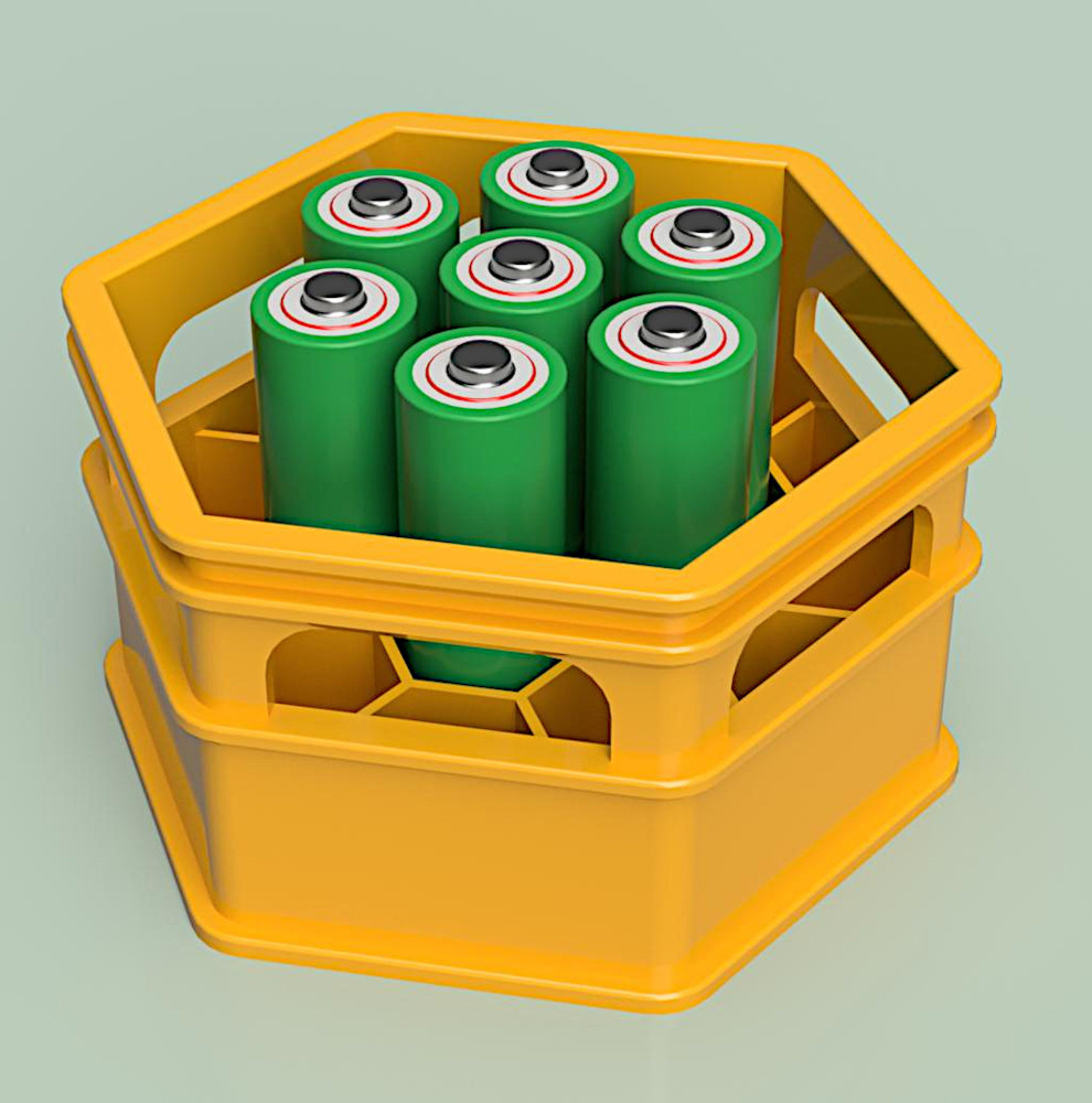 AA Battery Hexi Crate by Airwaves Ted | Download free STL model ...