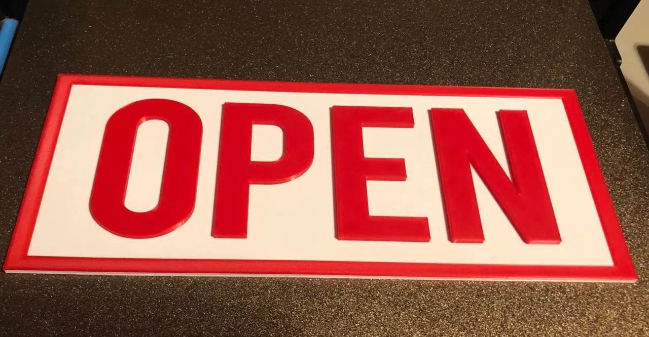 Open Sign by Ravi Babooram | Download free STL model | Printables.com