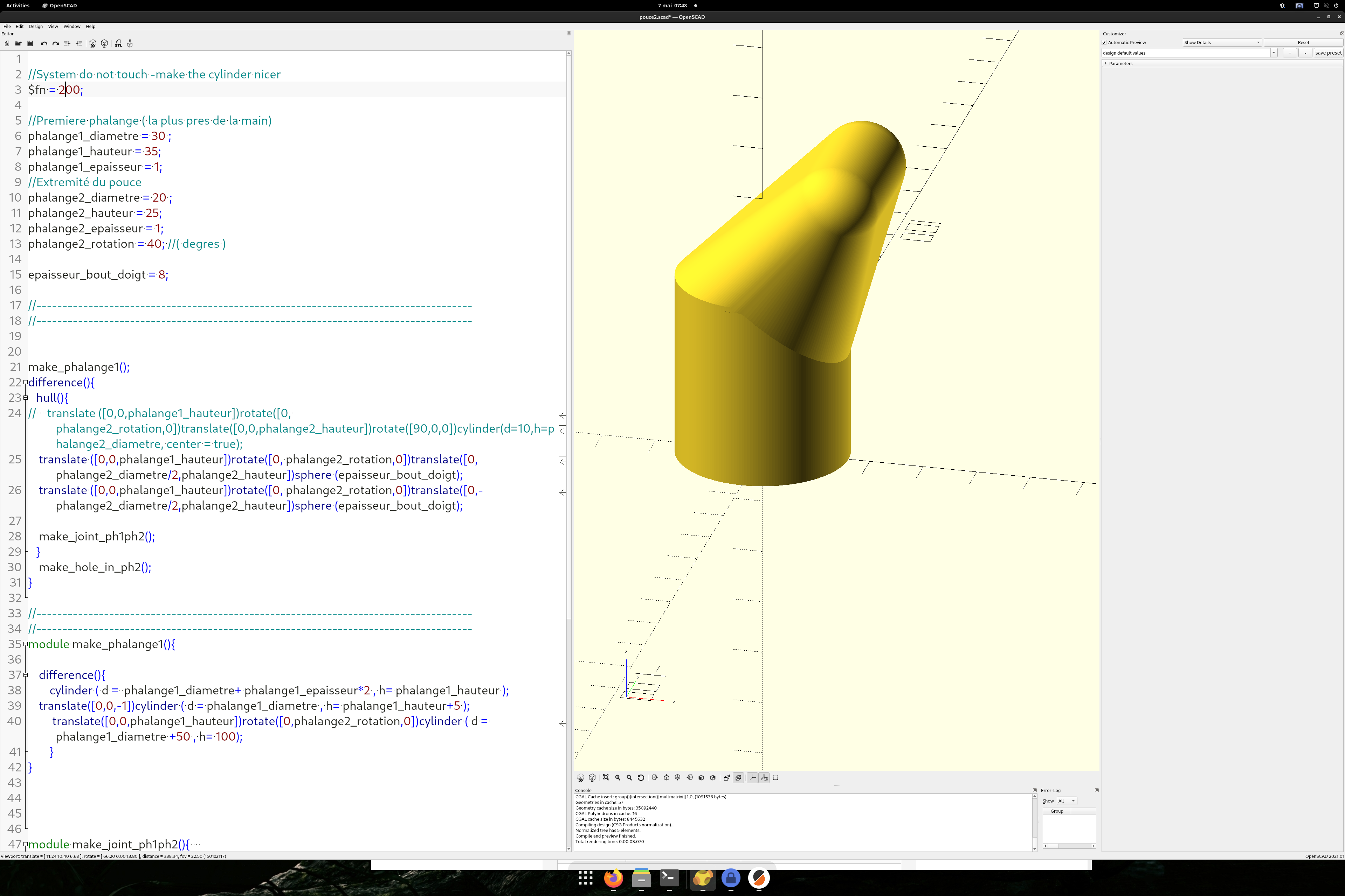 3D printed thumb simple prothetic genrator by Association Makers SolidR ...