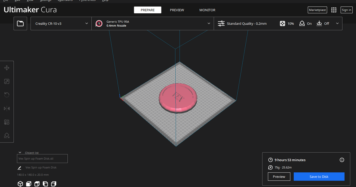 2022-23 VEX Spin UP Foam Disk by 3Dprintingworldinc | Download free STL ...