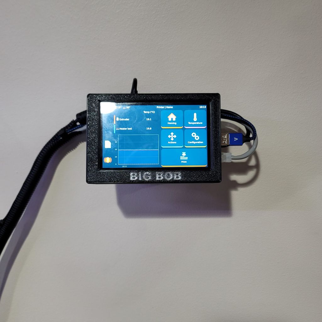 Pi4 and BTT PiTFT50 wall mount case by Nutczak | Download free STL ...