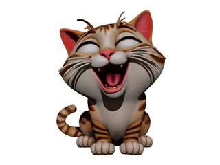Yawning Cat by Viky_3D | Download free STL model | Printables.com