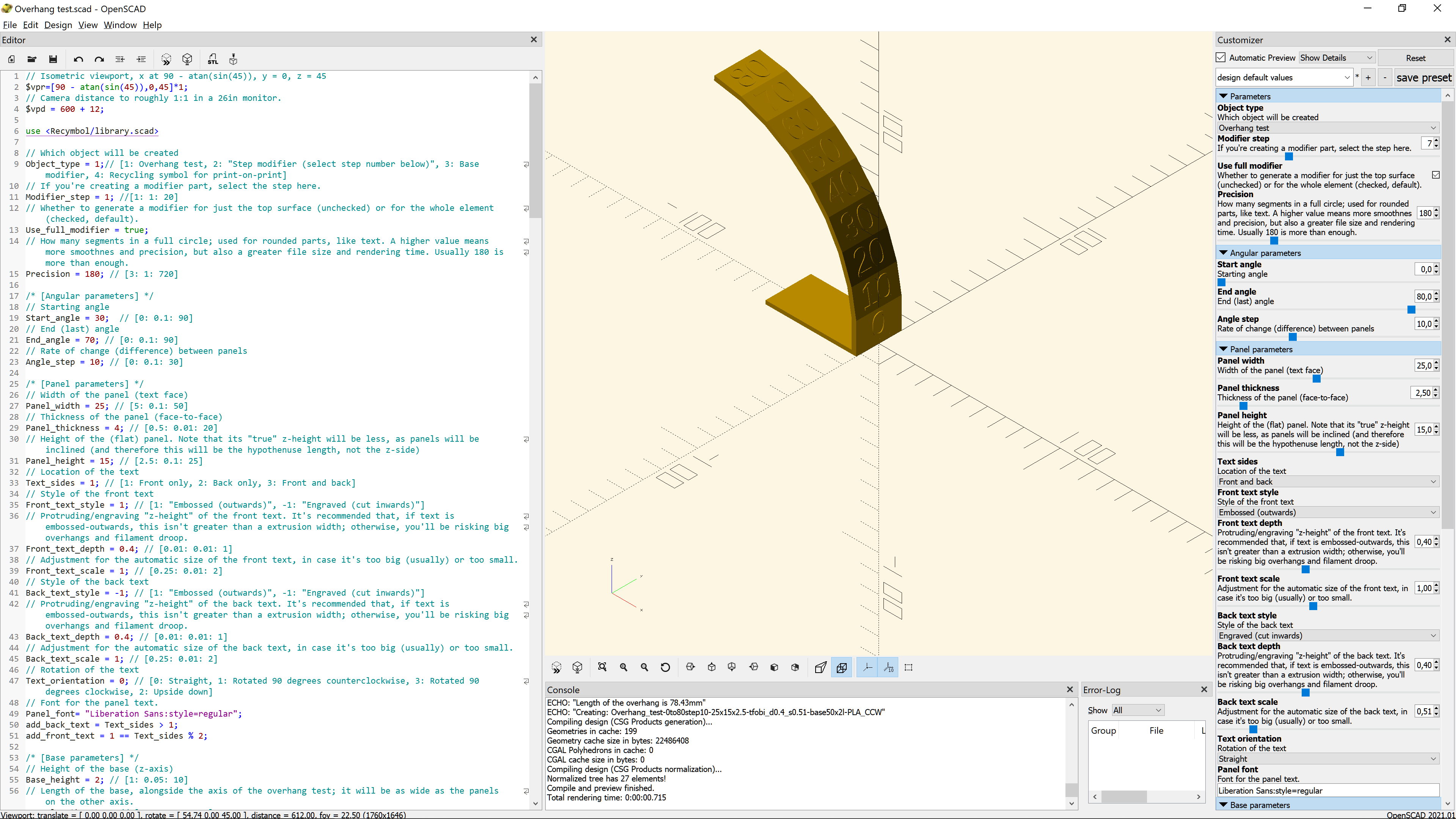 Parametric overhang test by Xavier Faraudo | Download free STL model ...