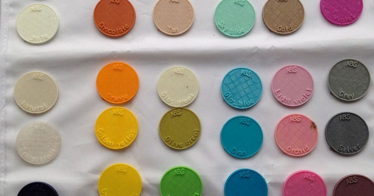 Filament & meer ABS color samples by JonnieZ | Download free STL model ...