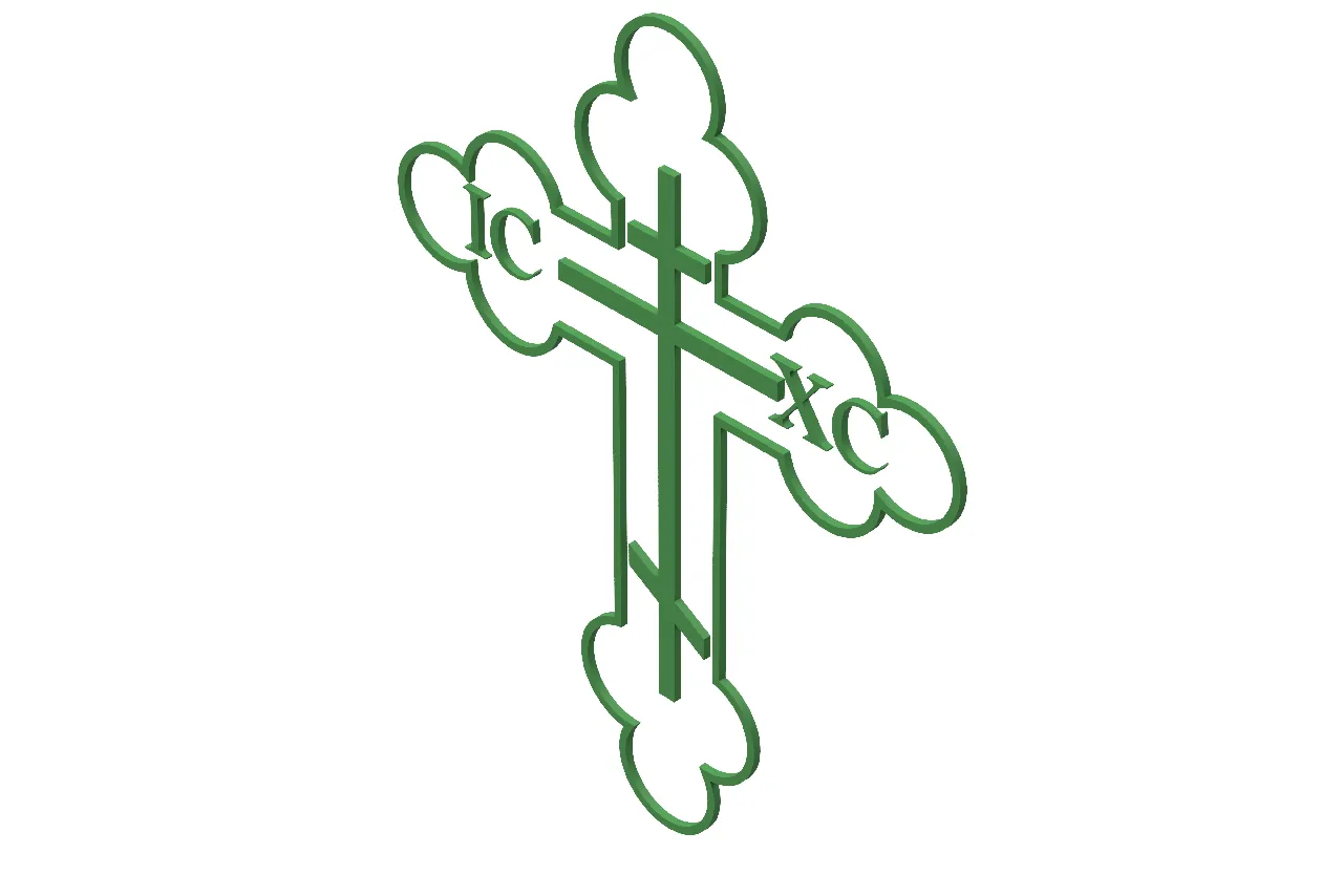 Framed 3 Bar Cross - Byzantine or Orthodox by Liturgical 3D | Download ...