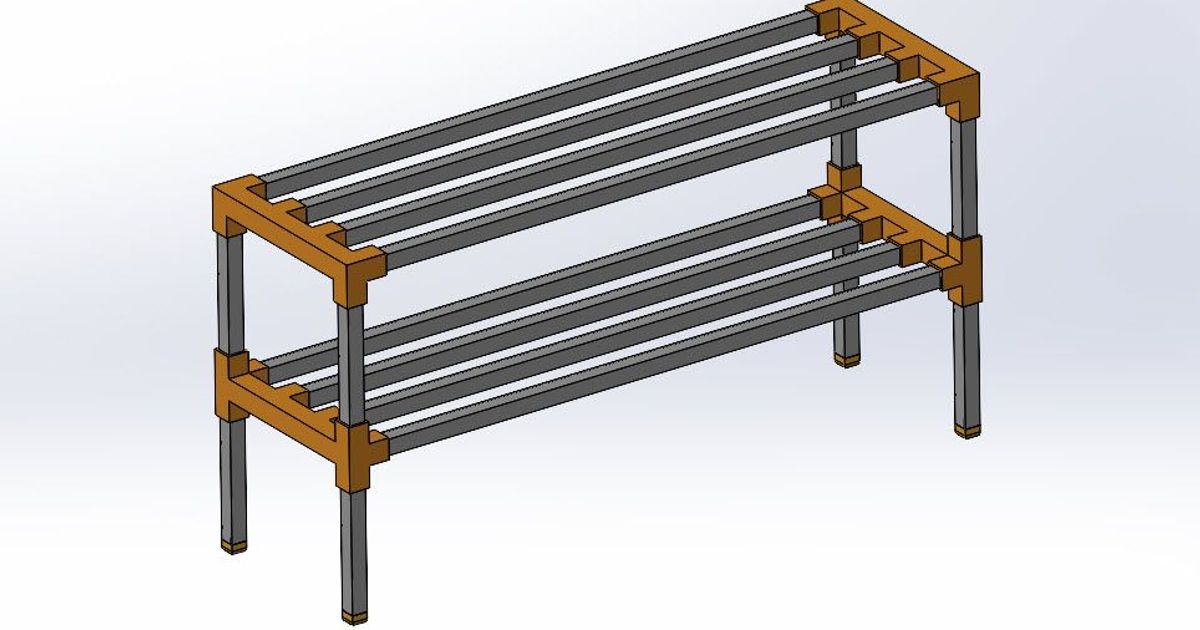 Scalable Aluminium Extrusion Shoe Rack by Warp08 | Download free STL ...