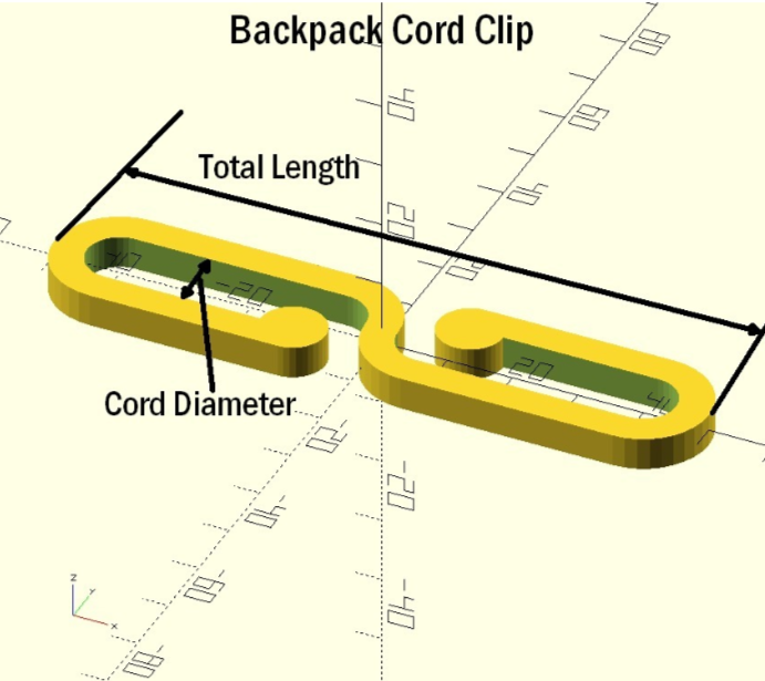 Backpack Cord Clip by Skdzzz | Download free STL model | Printables.com