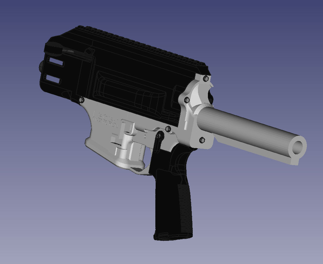 FGC-68 Buffer tube / butt stock set v2 by UntangleWORKS | Download free ...