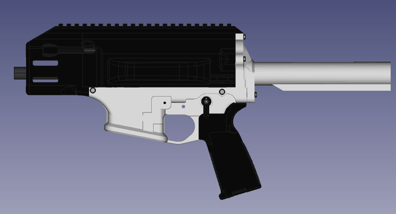 FGC-68 Buffer tube / butt stock set v2 by UntangleWORKS | Download free ...