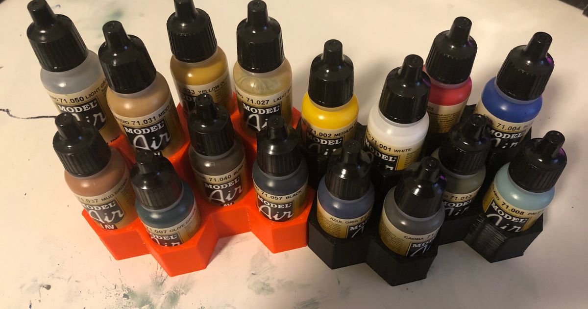 Hexagonal Vallejo Paint Holder also compatible with other 17ml paints ...