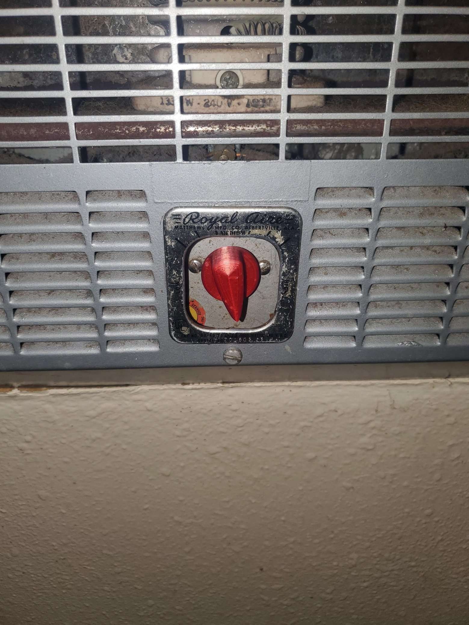 heater knob royal aire wall heater by Justin | Download free STL model ...