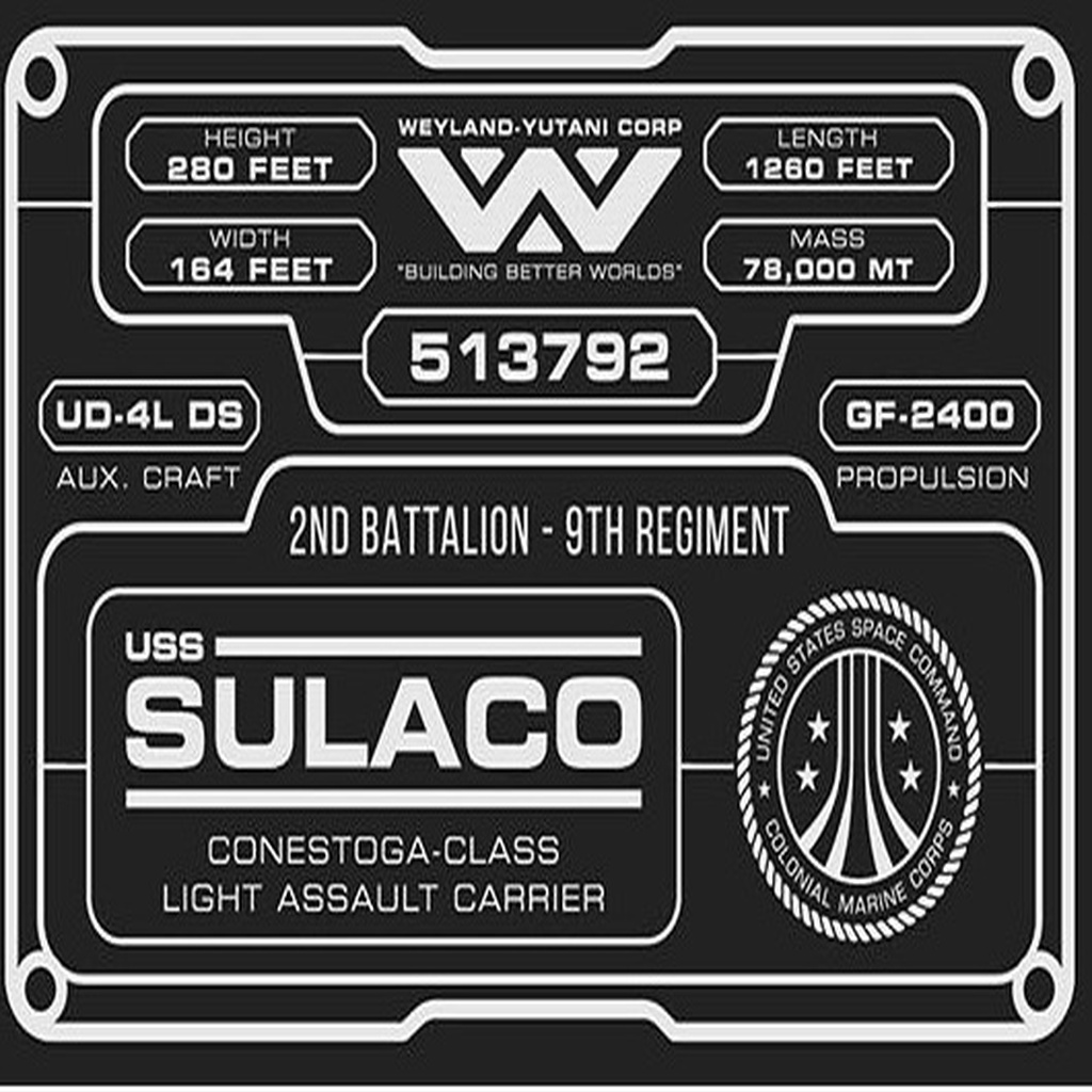Sulaco name plate by U-N-I 3D Print | Download free STL model ...
