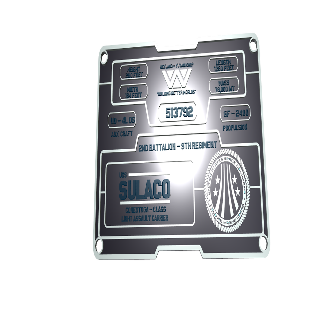 Sulaco name plate by U-N-I 3D Print | Download free STL model ...