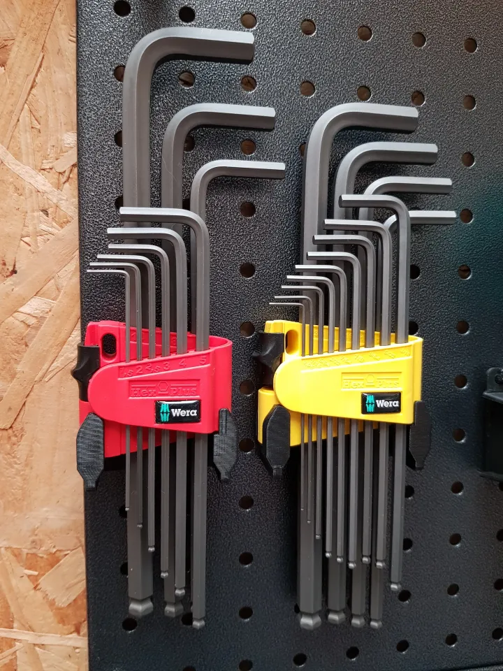 Wera Allen Key Hex Key Set Pegboard Holder (9 Piece & 13 Piece Versions ...