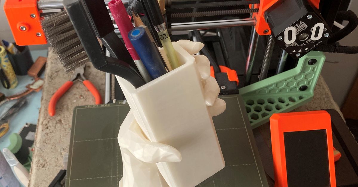 Hand pen cup by George | Download free STL model | Printables.com
