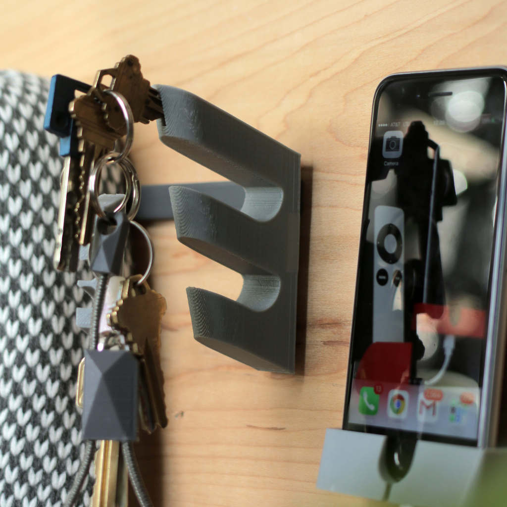 Triple Hook with Key Holder by 3DBrooklyn | Download free STL model ...