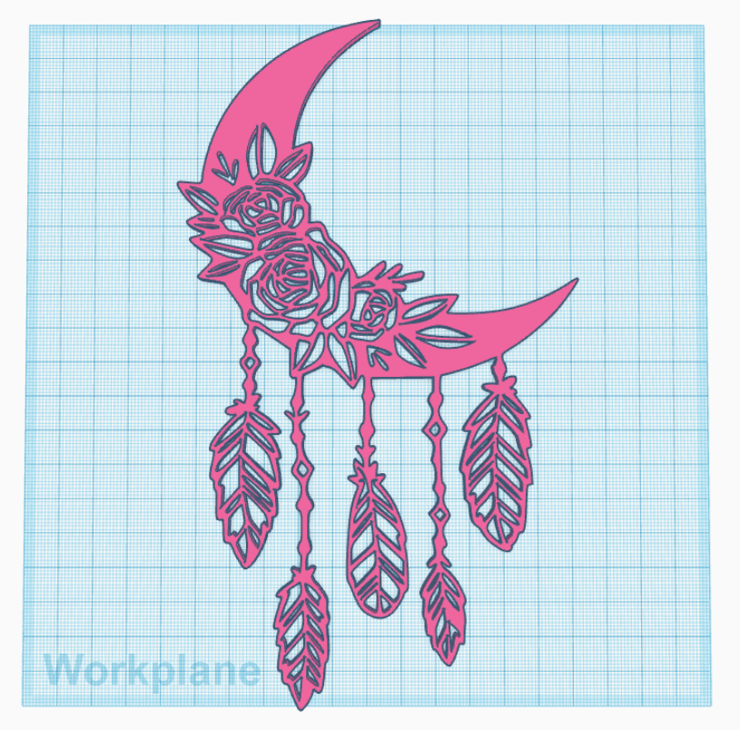 Moon and rose dreamcatcher by zinitri | Download free STL model ...