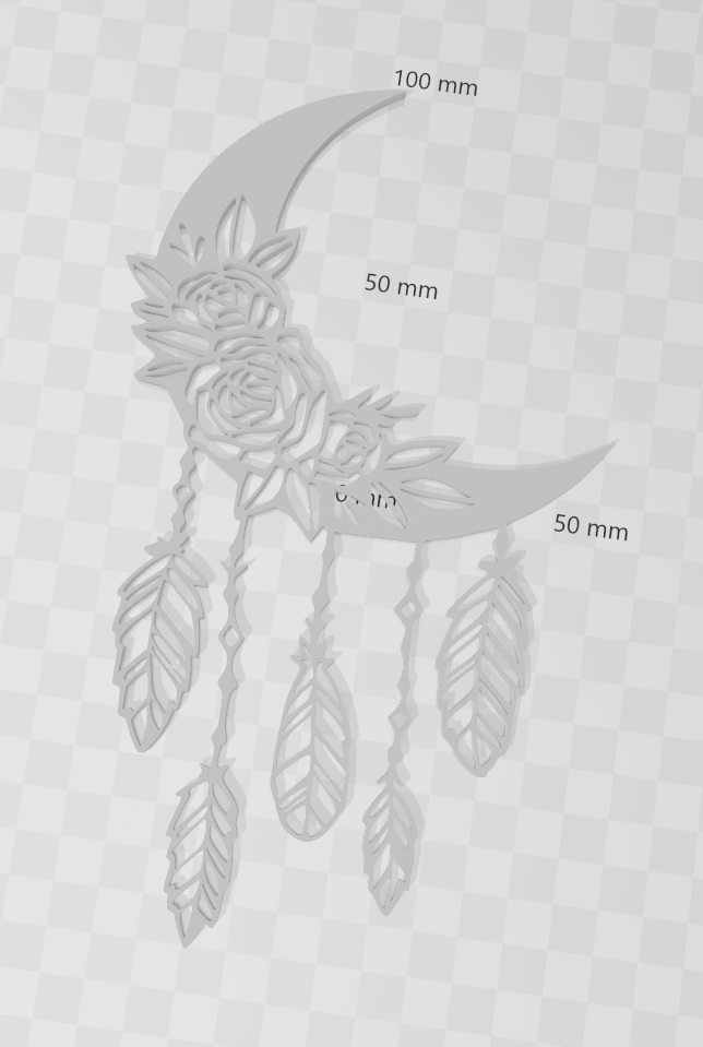 Moon and rose dreamcatcher by zinitri | Download free STL model ...