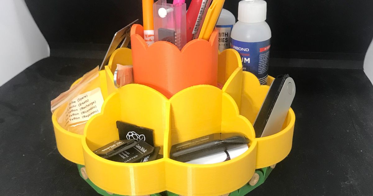 Spinning Carousel Desk Organizer by actualSIZE | Download free STL ...