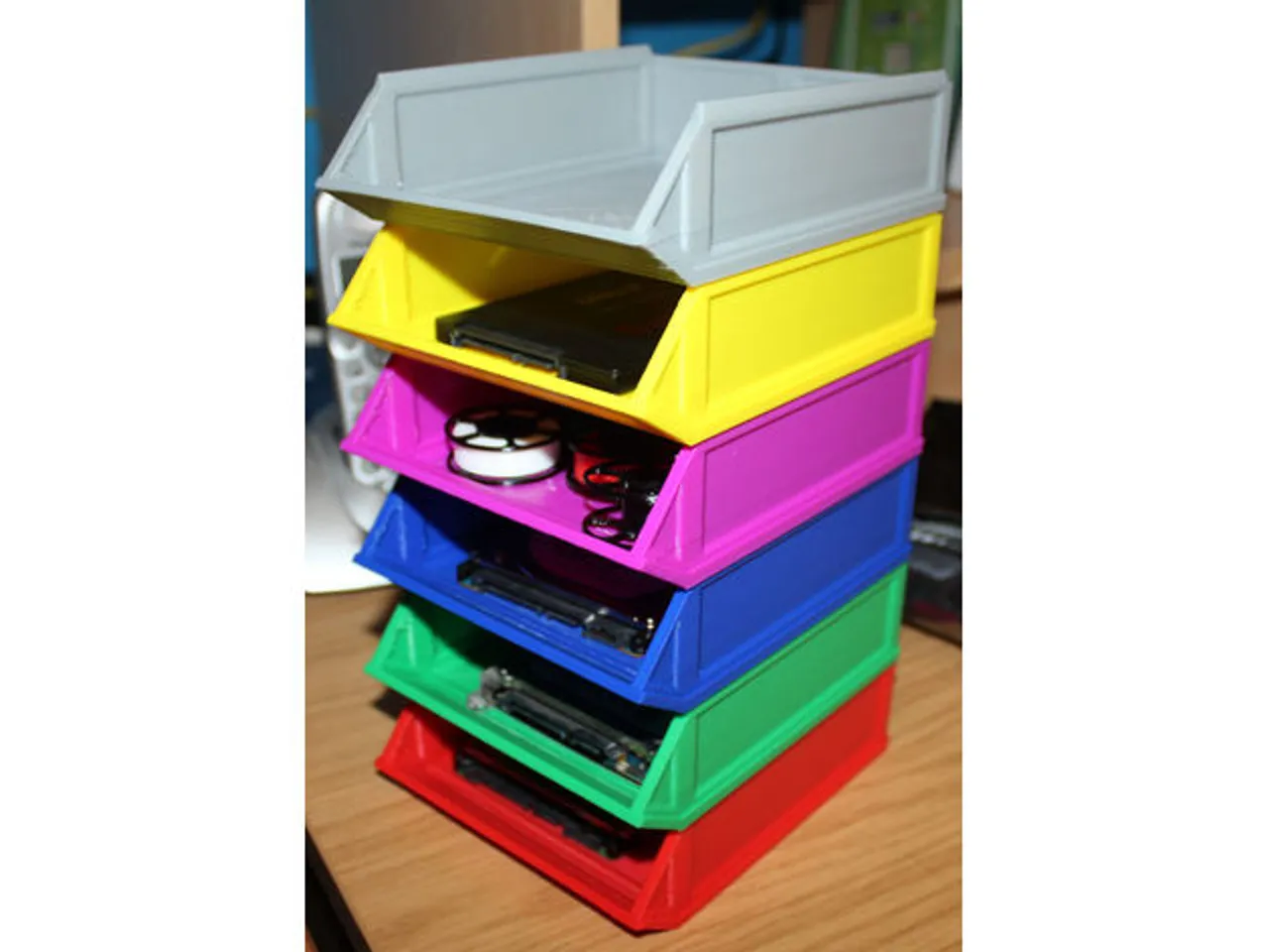 Stackable hard drive storage basket by alloria | Download free STL ...