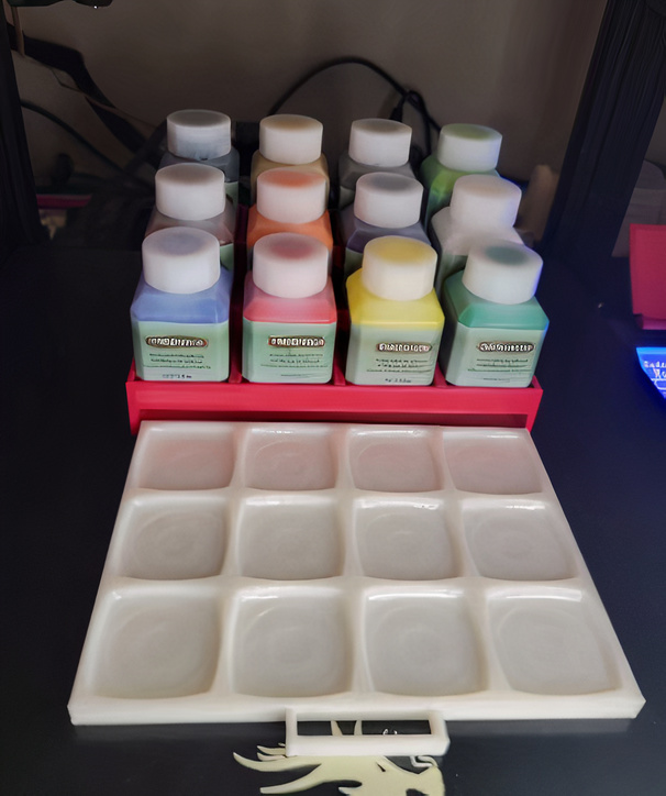 Paint stand with palette drawer by PiNK_3DP | Download free STL model ...