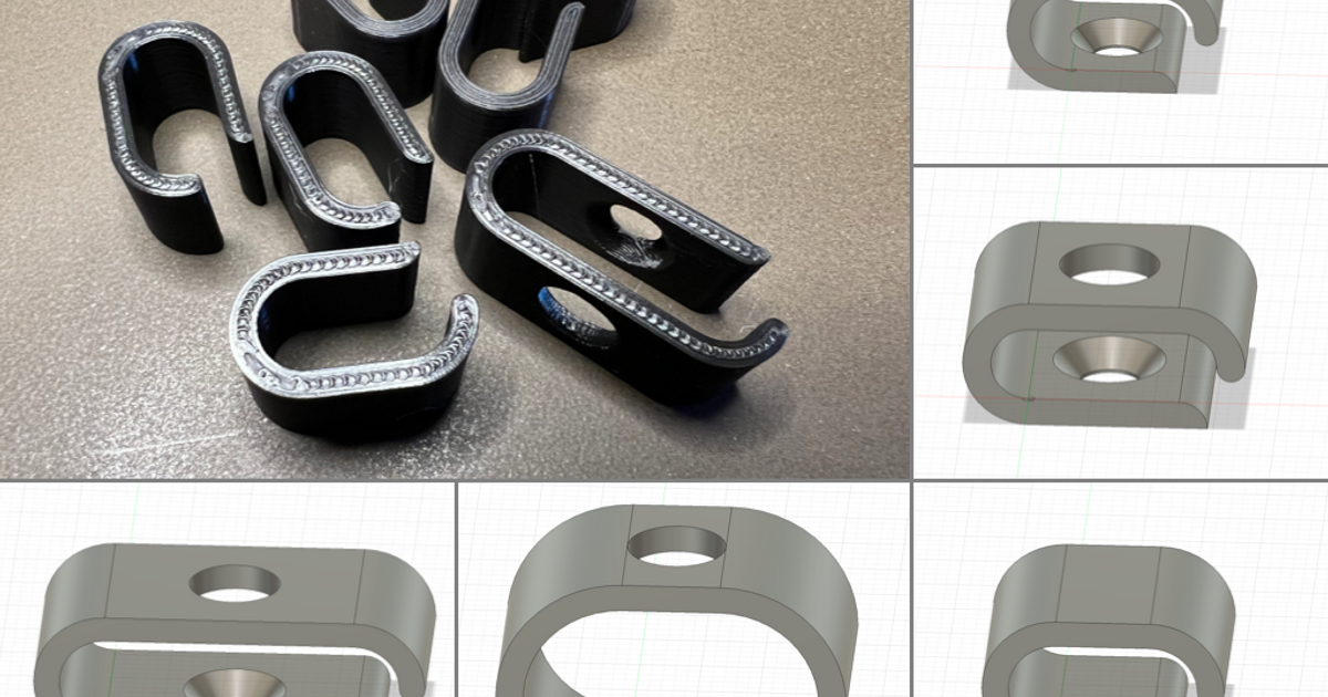 Compact Cable Clip (Parametric) by Michaël Fortin | Download free STL ...