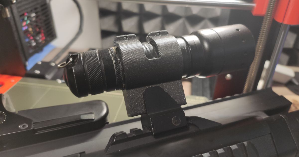 AUG Airsoft Flashlight holder by Br0ben0 | Download free STL model ...