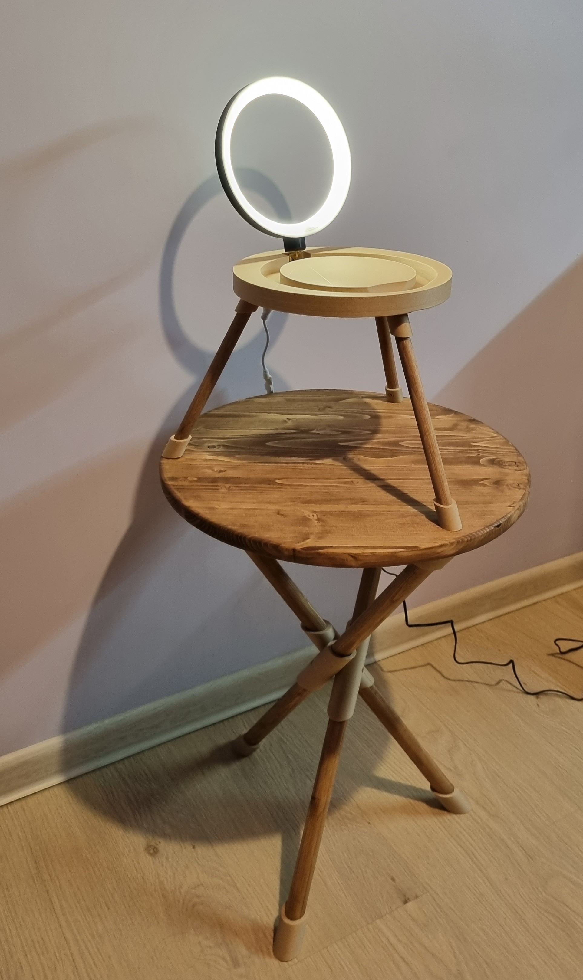 2-tier wooden table/nightstand with futuristic light by z0shq ...