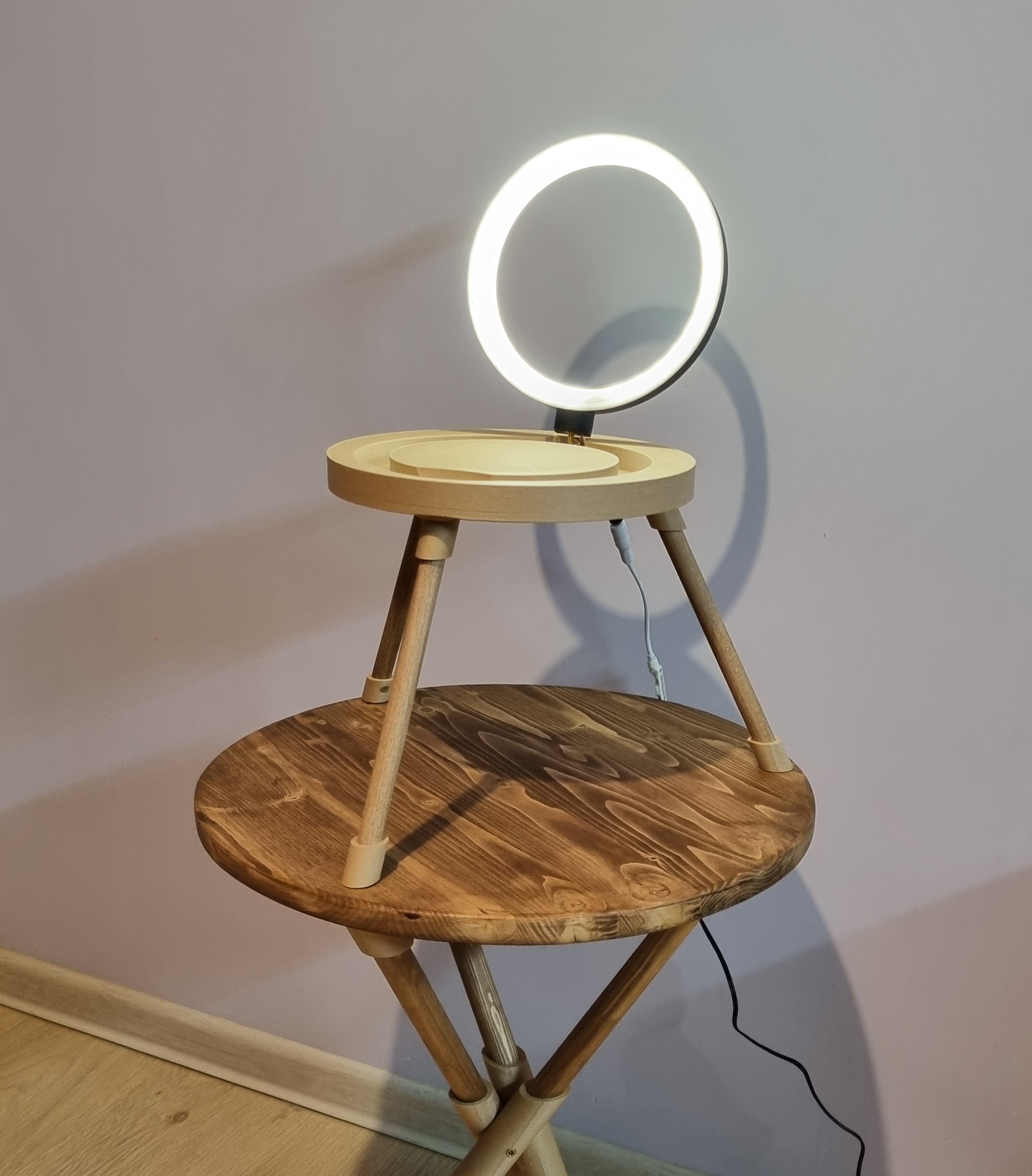 2-tier wooden table/nightstand with futuristic light by z0shq ...