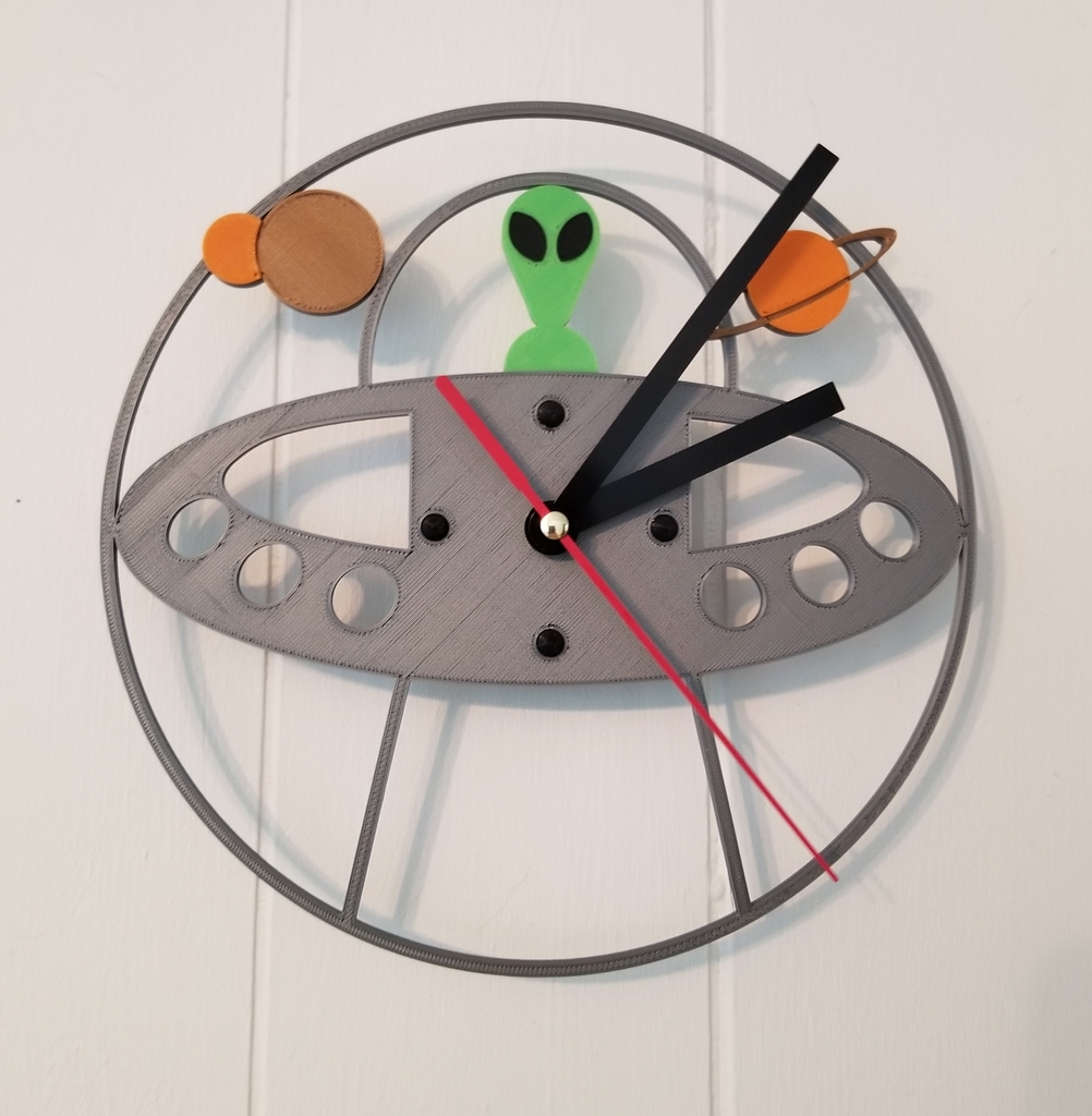Alien UFO Clock (Remake) by lowboydrvr | Download free STL model ...