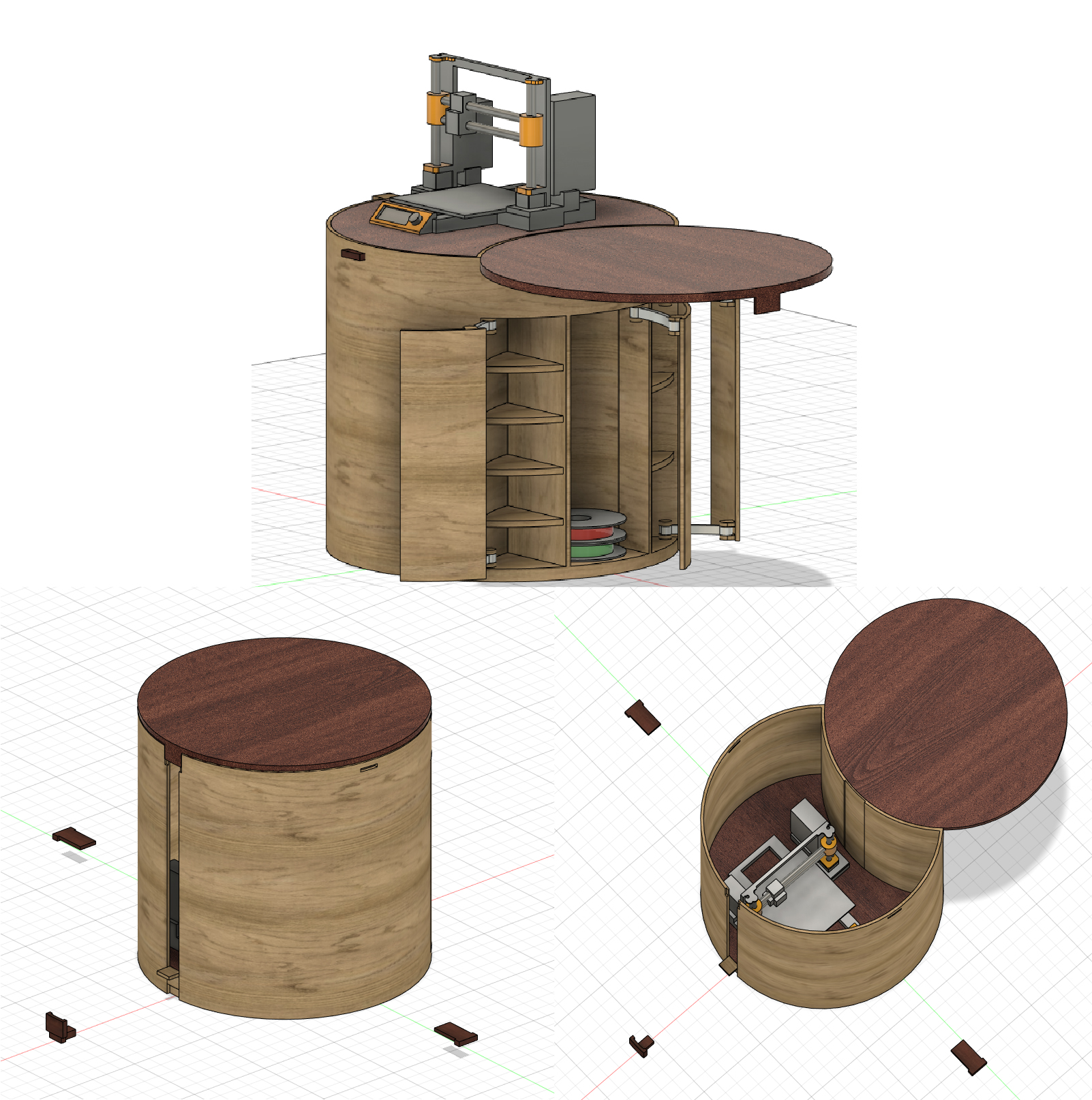 3D printed table with hidden 3D printer by mayat | Download free STL ...