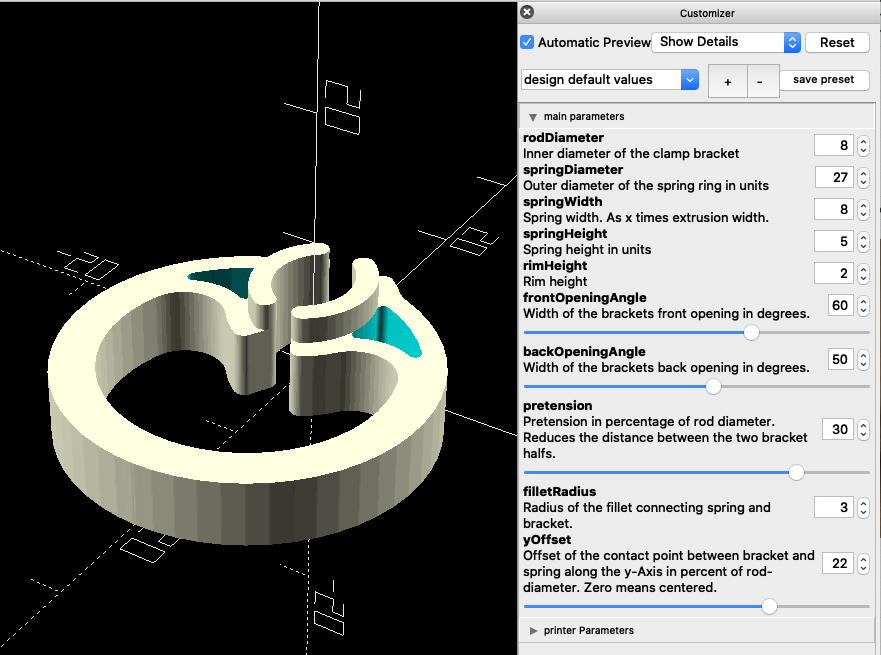 Ring Clip (customizable) by mmOne | Download free STL model ...