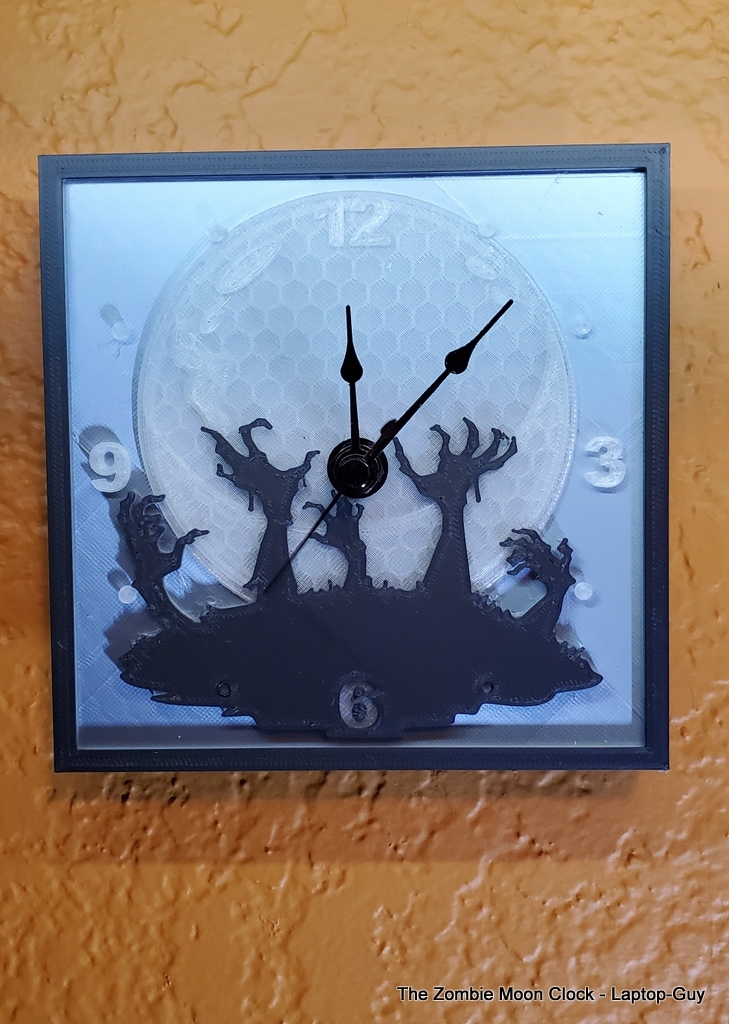 Glowing Zombie Moon Clock by Laptop-Guy | Download free STL model ...