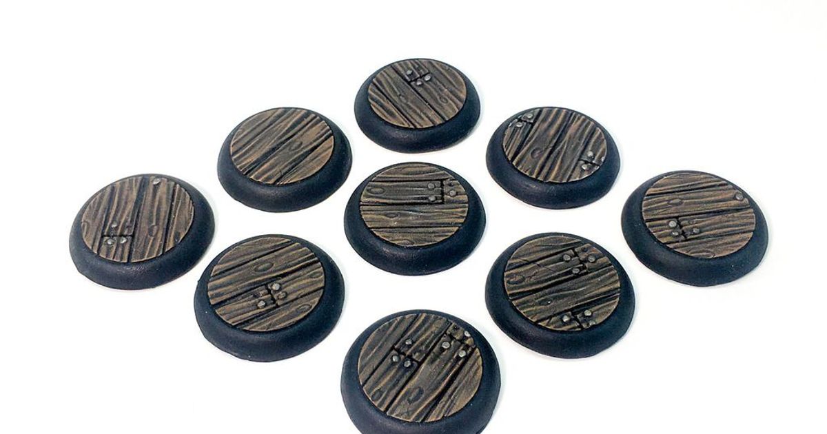 25mm Wood Plank, Recessed Miniature Bases by UpInAtoms | Download free ...