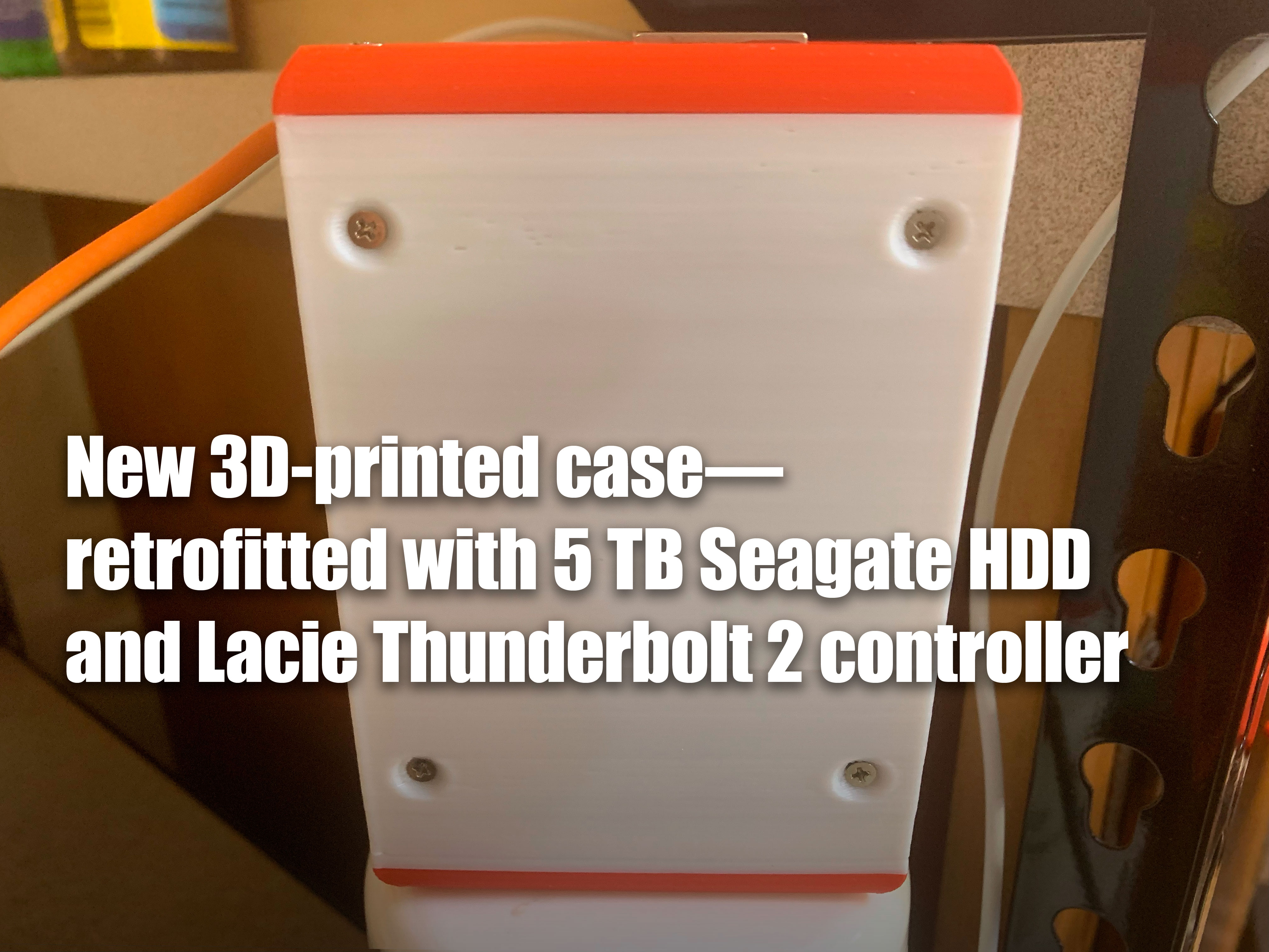Larger HDD case for retrofitting LaCie Rugged Thunderbolt 2 interface ...