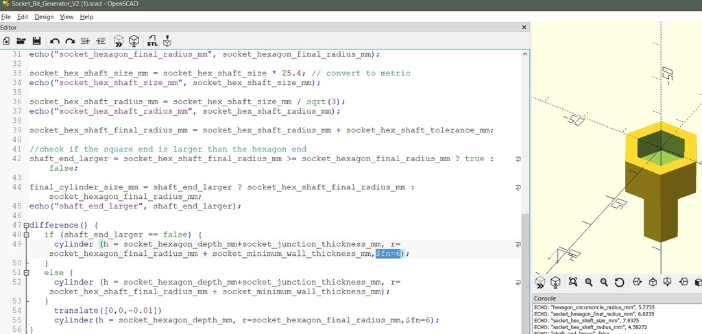 Any Size Socket Bit Generator by Shmoee | Download free STL model ...