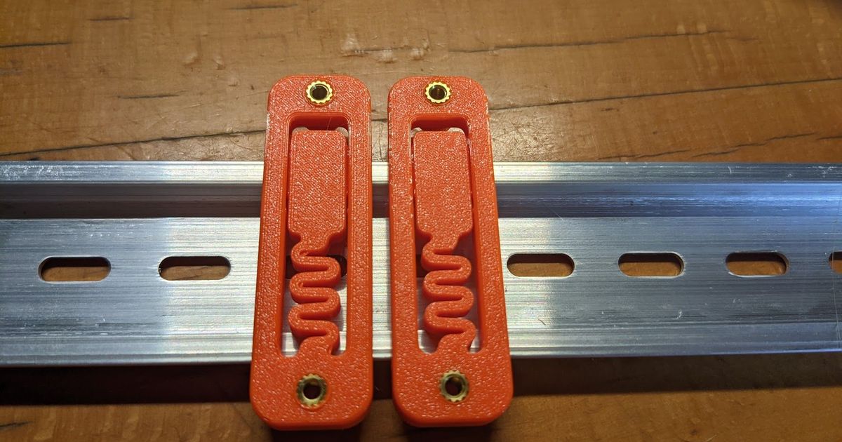 DIN Rail Bracket M3 inserts by m0ep | Download free STL model ...