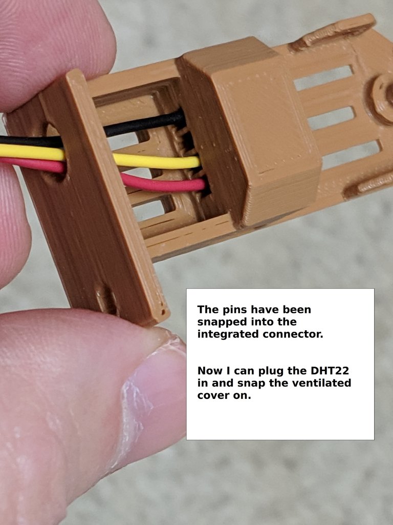 DHT22 Mounting Bracket with Integrated JST-XH Connector by danbaker ...